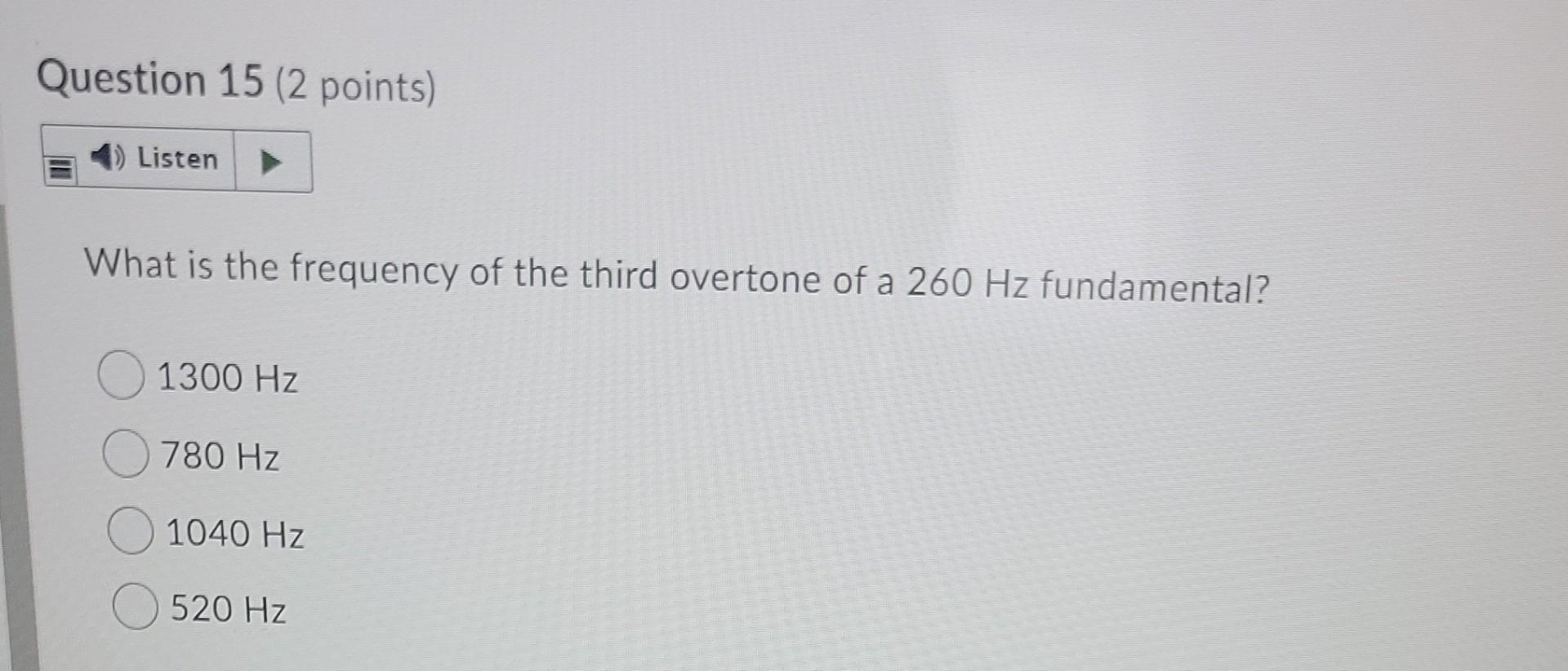 Solved Question 15 (2 points) Listen What is the frequency | Chegg.com