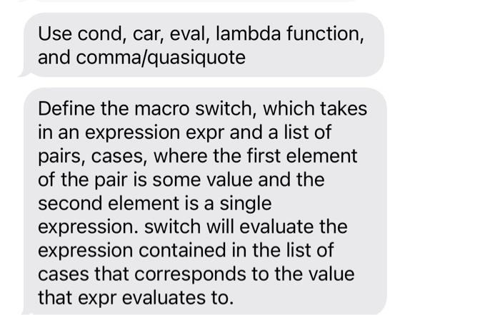 Use cond, car, eval, lambda function, and | Chegg.com