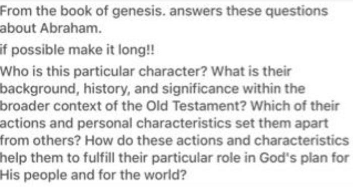 Solved From the book of genesis. answers these questions | Chegg.com