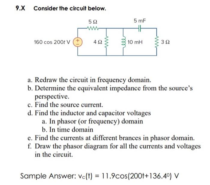 Solved 9.X Consider the circuit below. a. Redraw the circuit | Chegg.com