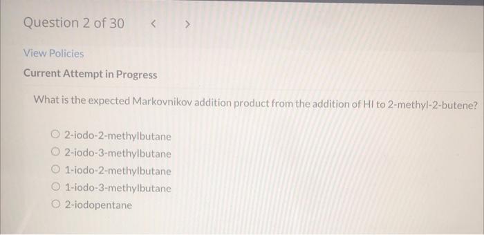 Solved What is the expected Markovnikov addition product | Chegg.com