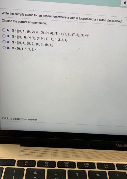 Solved Write the sample space for an experiment where a coin | Chegg.com