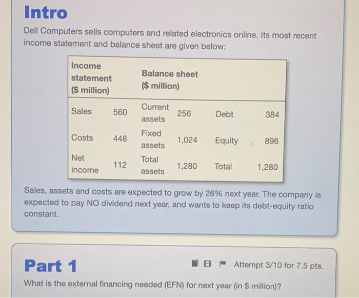 Solved Intro Dell Computers sells computers and related | Chegg.com