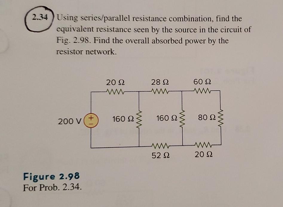 Solved 2.34 ) Using series/parallel resistance combination, | Chegg.com