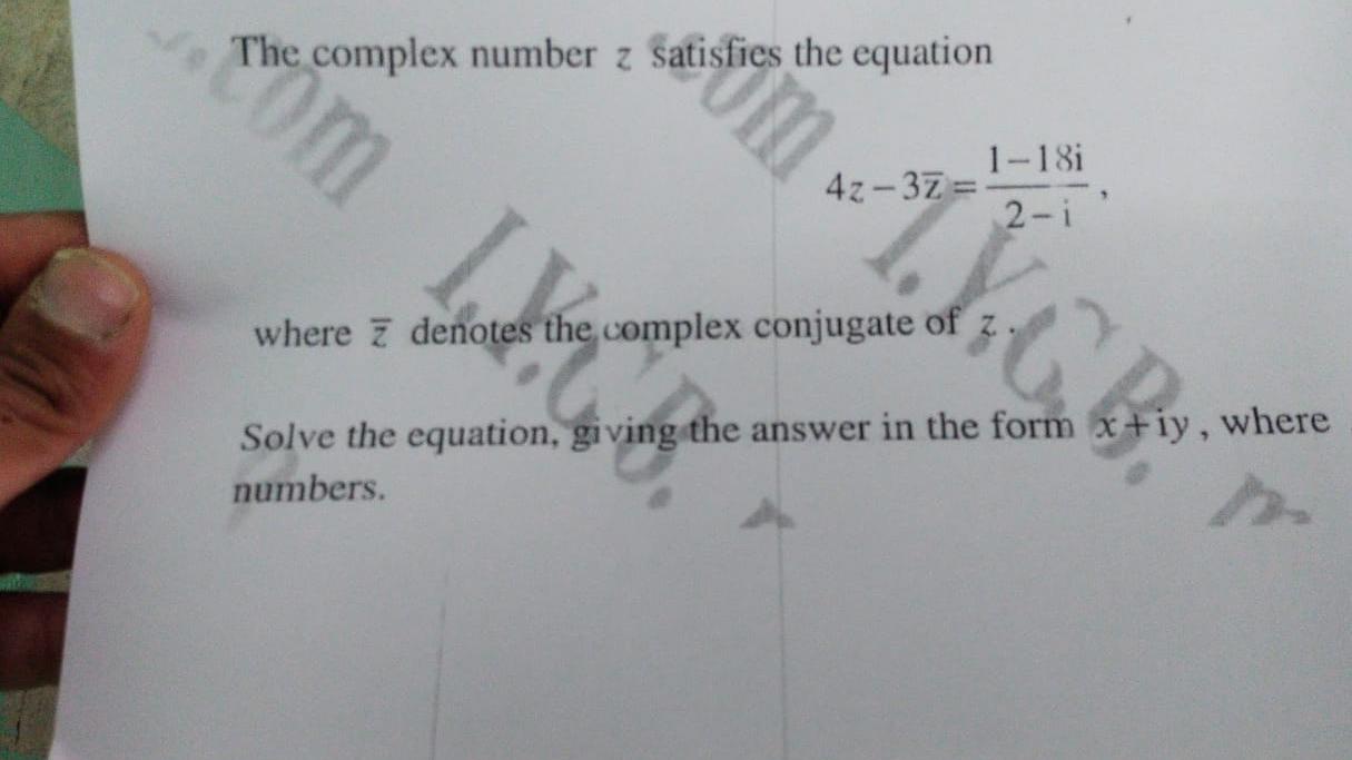 Solved The complex number z satisfies the equation | Chegg.com