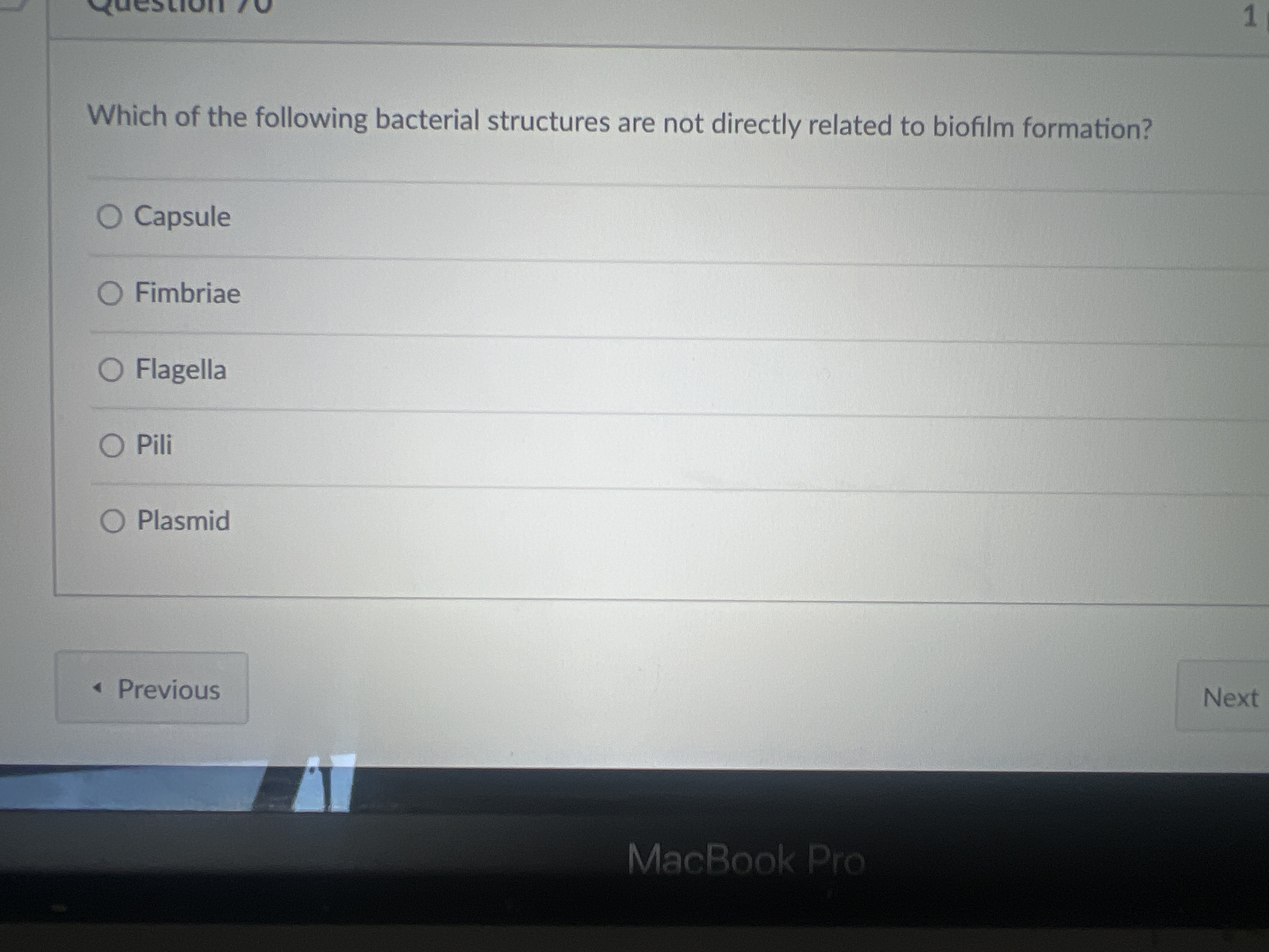Solved Which of the following bacterial structures are not | Chegg.com