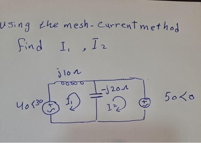 Solved ising the mesh-currentmethod find I1,I2 | Chegg.com