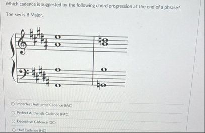 Solved Which cadence is suggested by the following chord | Chegg.com