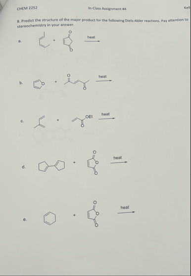 Solved CHEM 2252In-Class Assignment 84Kell8. ﻿Predict the | Chegg.com