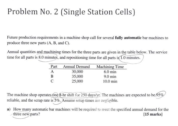 Solved Problem No. 2 (Single Station Cells) Future | Chegg.com