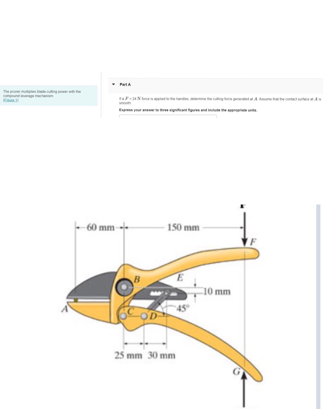 Solved The pruner multiplies blade-cutting power with the | Chegg.com