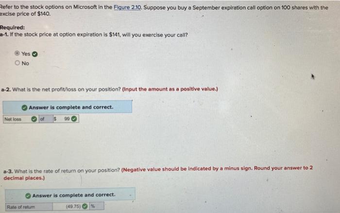 Solved Refer to the stock options on Microsoft in the Figure | Chegg.com