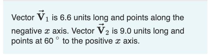 Vector vec(V)1 is 6.6 ﻿units long and points along | Chegg.com