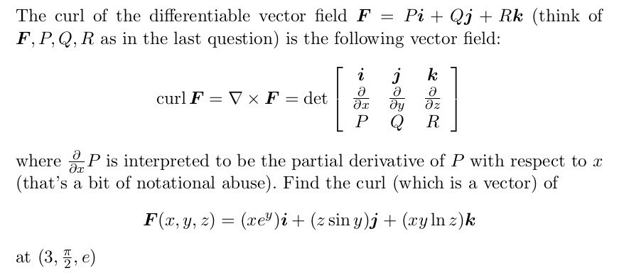 Solved The curl of ﻿the differentiable vector field | Chegg.com