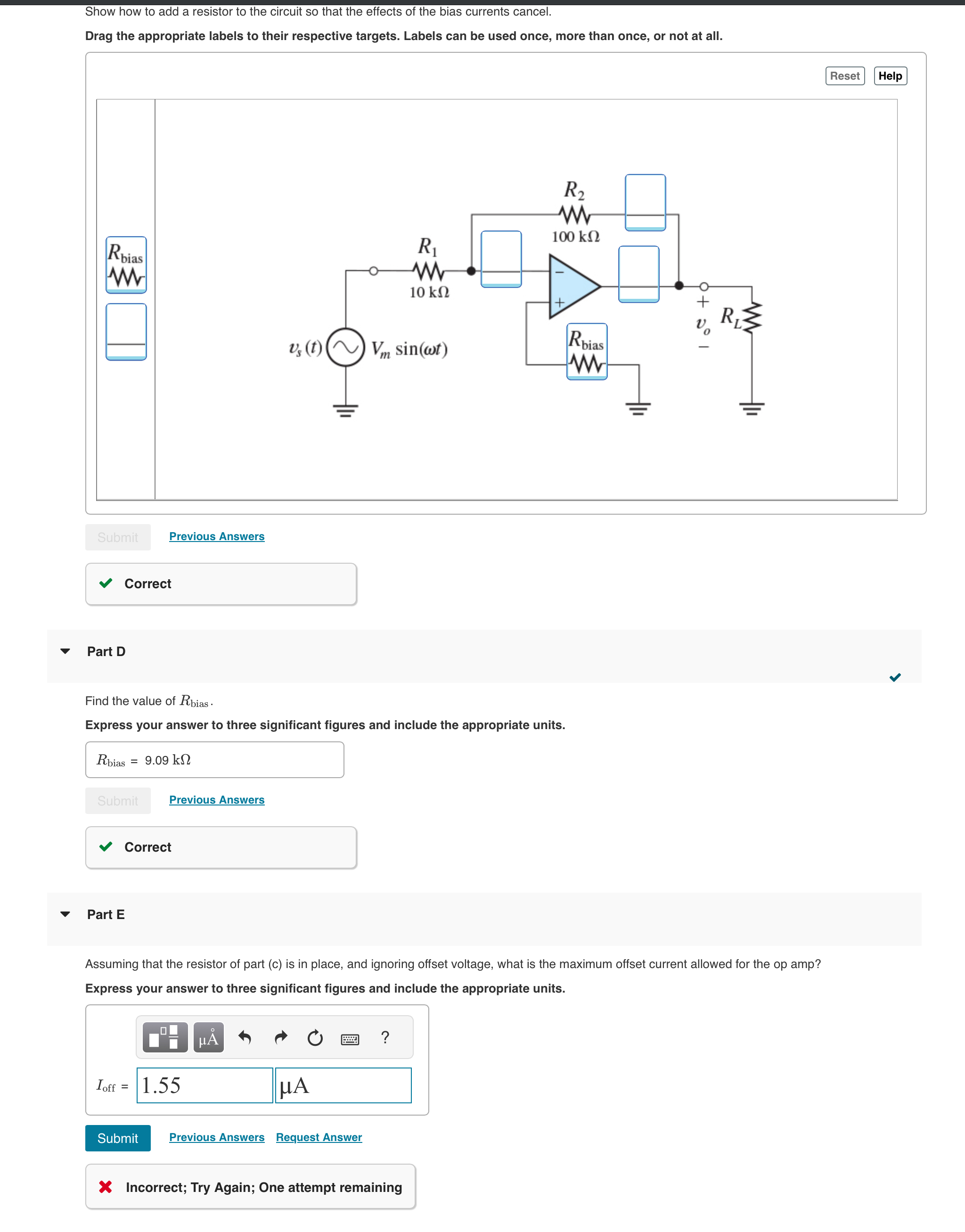 I need help to find the maximum current offset of | Chegg.com