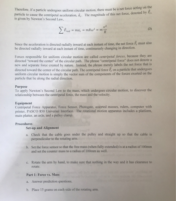 Solved For a particle that undergoes uniform circular | Chegg.com