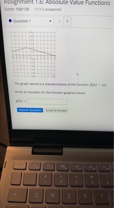 Solved Assignment 1.6: Absolute Value Functions Score: | Chegg.com