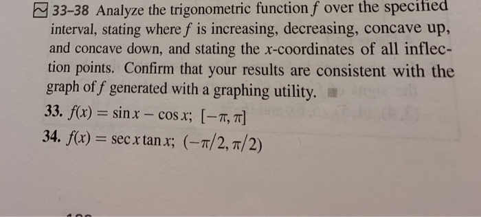 Solved 33-38 Analyze the trigonometric function f over the | Chegg.com