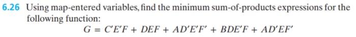 26 Using map-entered variables, find the minimum | Chegg.com