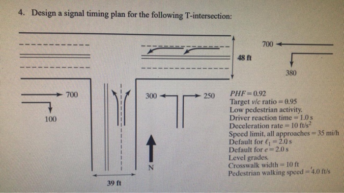 4. Design a signal timing plan for the following | Chegg.com