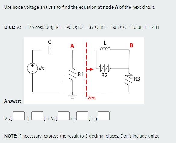 Solved Use node voltage analysis to find the equation at | Chegg.com