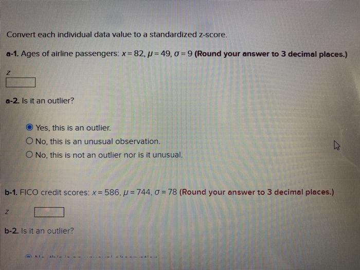 Solved Convert each individual data value to a standardized | Chegg.com