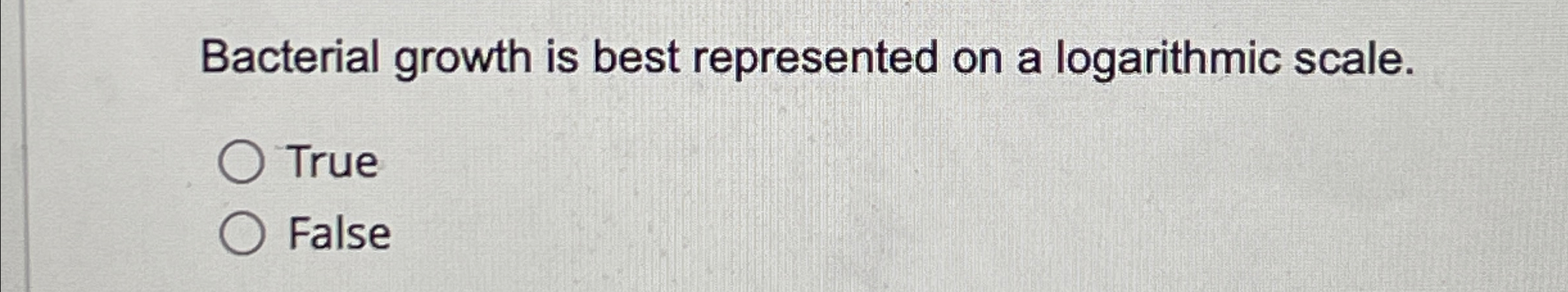 Solved Bacterial growth is best represented on a logarithmic | Chegg.com
