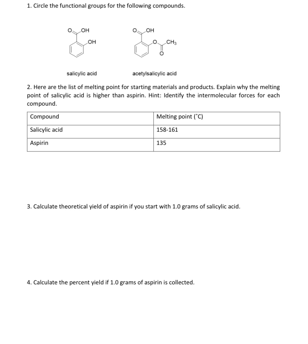 Solved Circle the functional groups for the following | Chegg.com