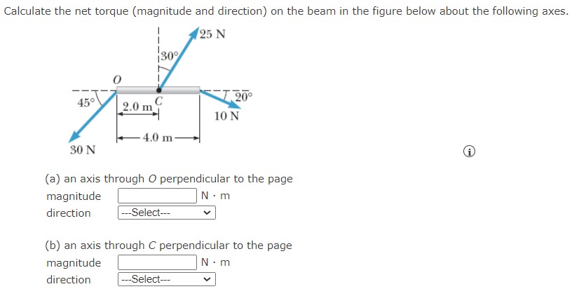 Solved Calculate The Net Torque Magnitude And Direction
