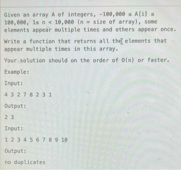 Solved Given an array A of integers, -100,000 > A[i] s | Chegg.com