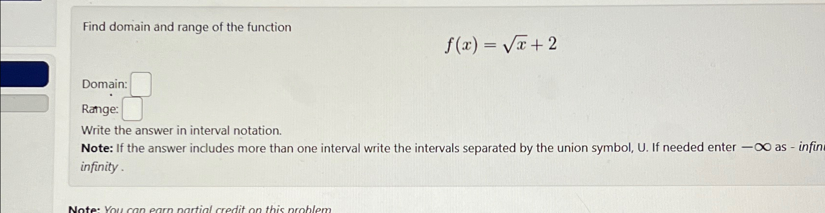 Solved Find domain and range of the | Chegg.com