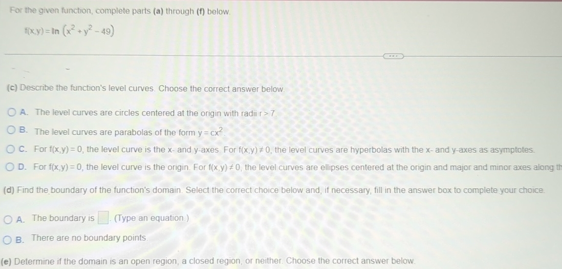 Solved For the given function, complete parts (a) ﻿through | Chegg.com