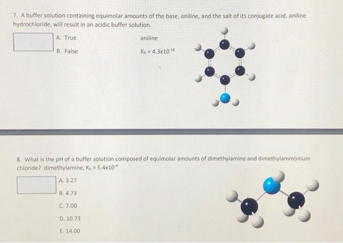 Solved 7. A buffer solution containing equimolar amounts of | Chegg.com