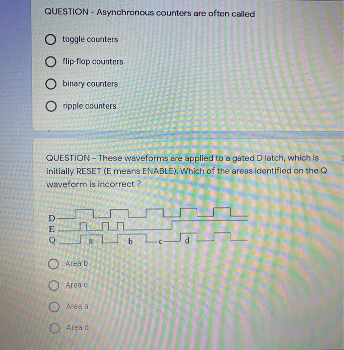 Solved QUESTION - Asynchronous counters are often called O | Chegg.com