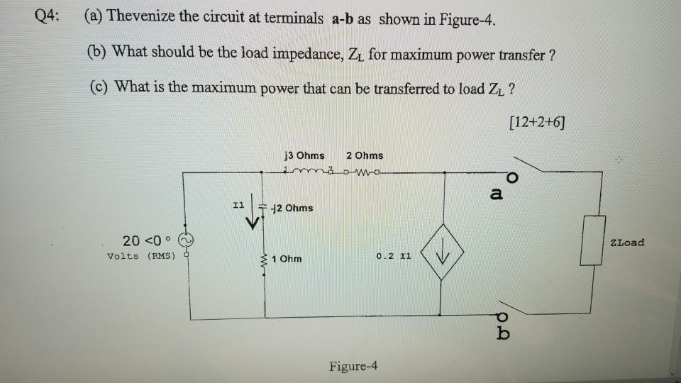 Solved 04: (a) Thevenize the circuit at terminals a-b as | Chegg.com