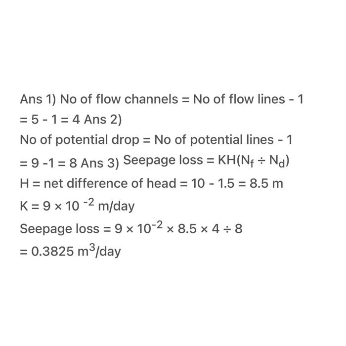 Solved Given the following flow net for seepage around a | Chegg.com