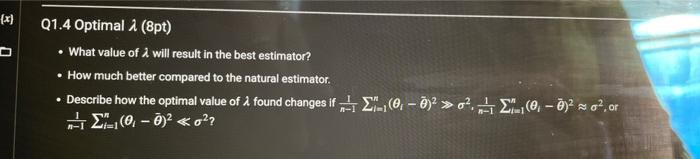 Solved Q1: Bias-Variance trade-off (30pt) Let θ∈Rn be the | Chegg.com