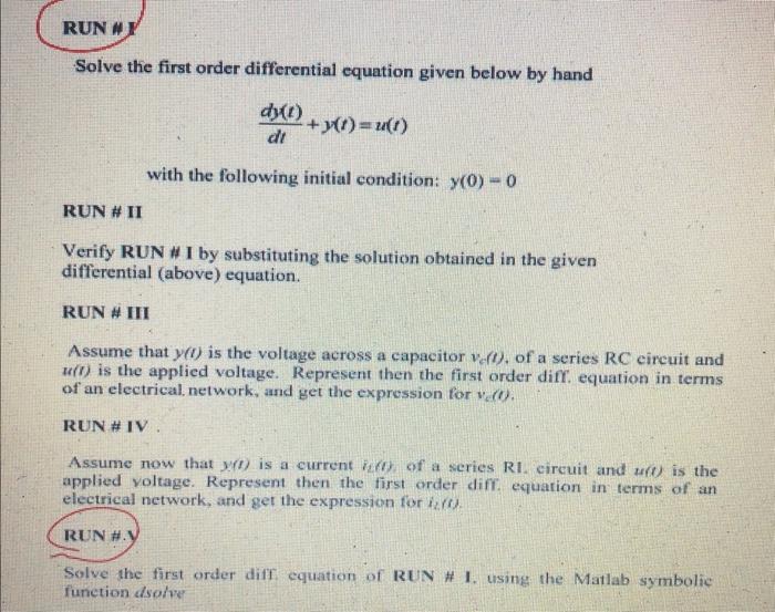 Solved Solve the first order differential equation given | Chegg.com