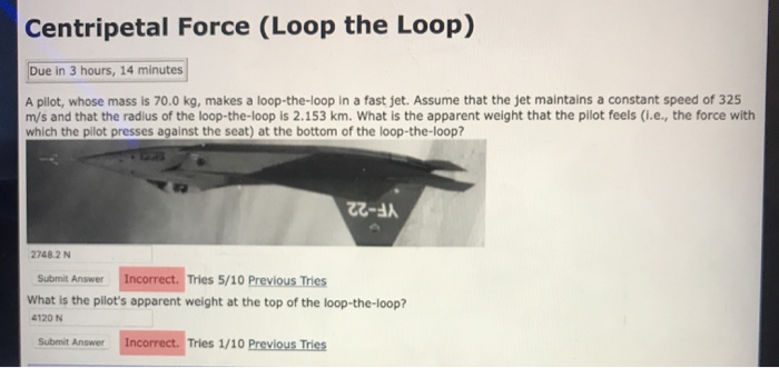 Solved Centripetal Force (Loop the Loop) Due in 3 hours, 14 | Chegg.com