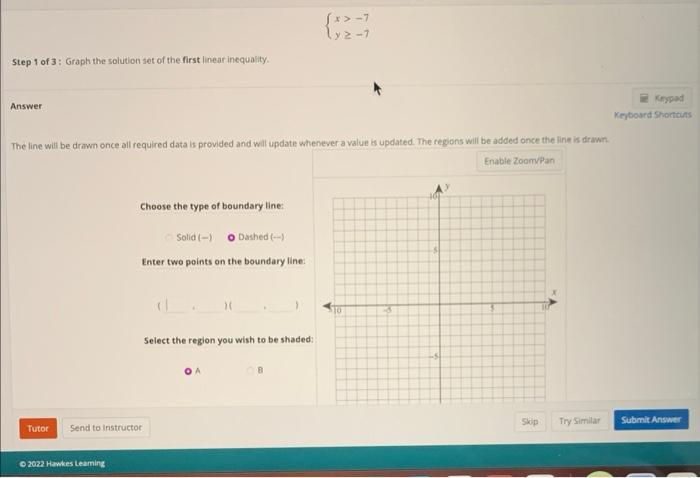 Solved I have to graph the solution set of the first linear | Chegg.com