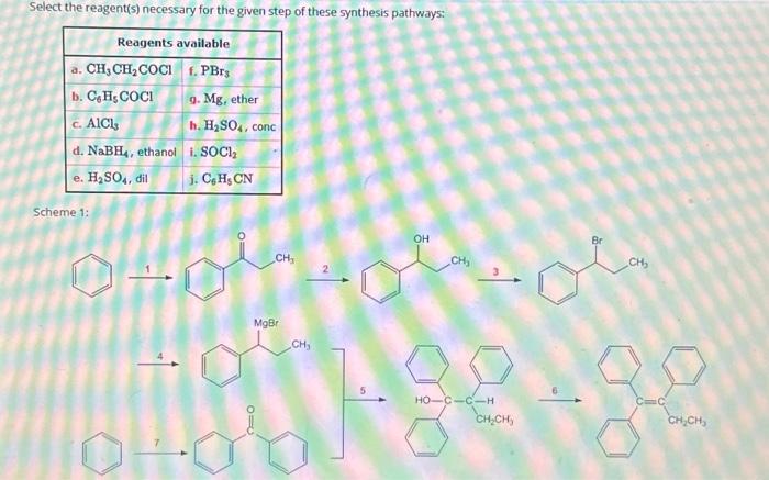 Solved Select the reagent(s) necessary for the given step of | Chegg.com