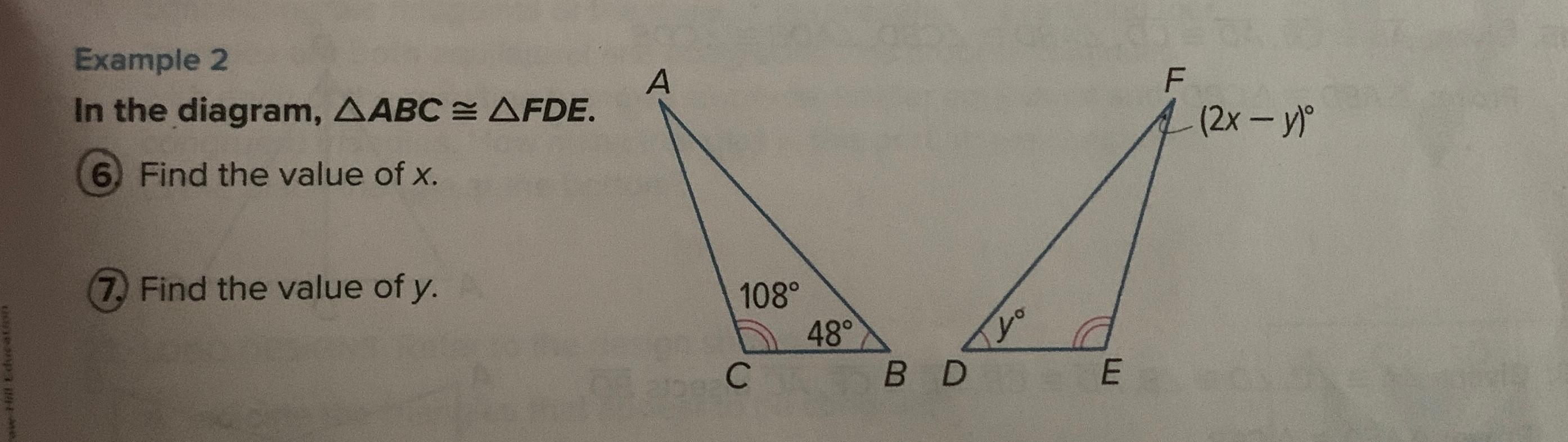 Solved Example 2In the diagram, ????ABC~????=FDE.6. ﻿Find | Chegg.com