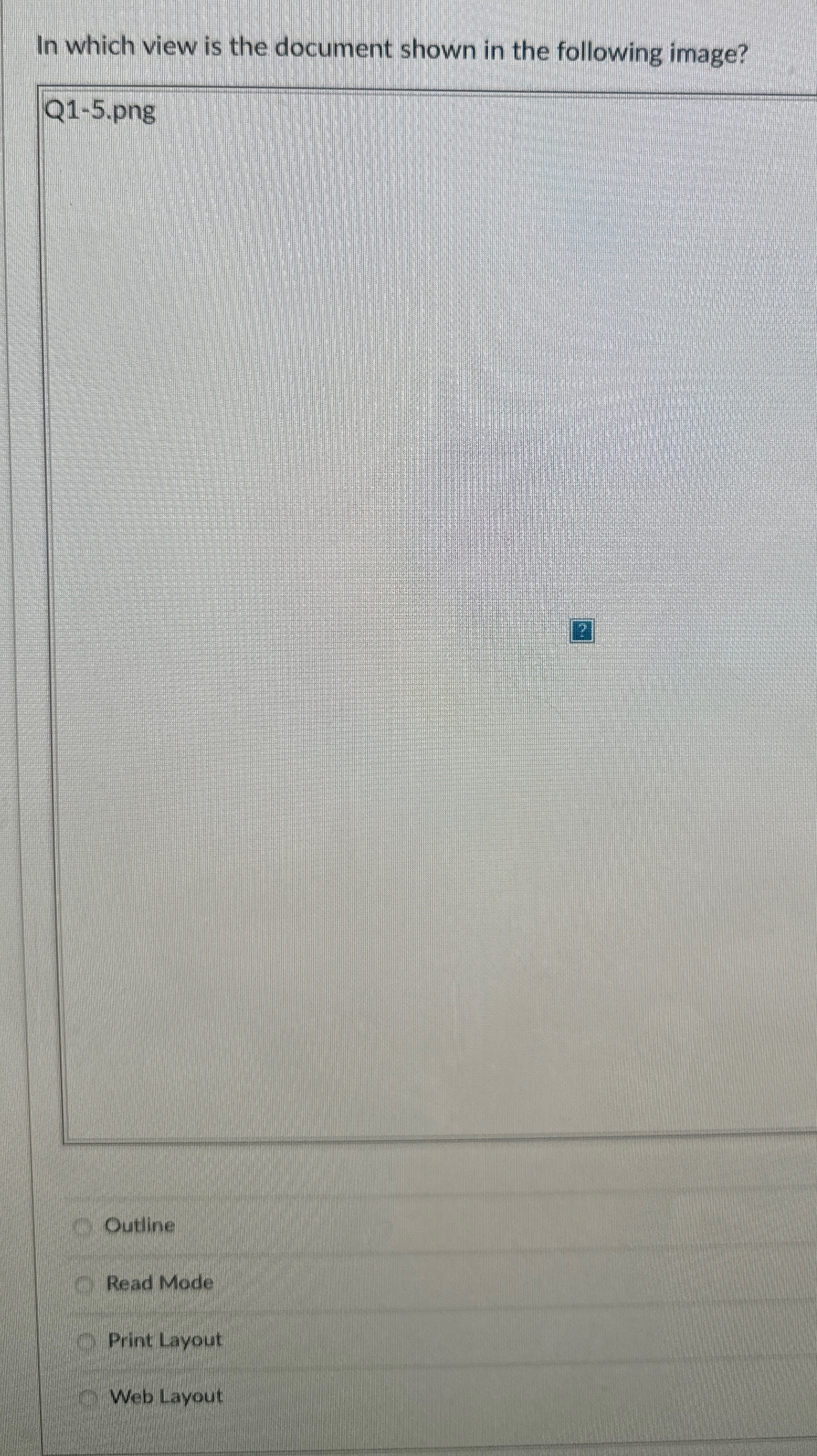 Solved In which view is the document shown in the following | Chegg.com
