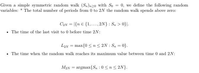 Solved Given a simple symmetric random walk (Sn)n20 with So | Chegg.com