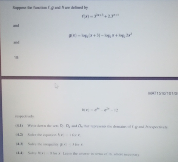 Solved Suppose the function f,g ﻿and h ﻿are defined | Chegg.com