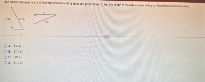 Solved Use similar triangles and the fact that corresponding | Chegg.com