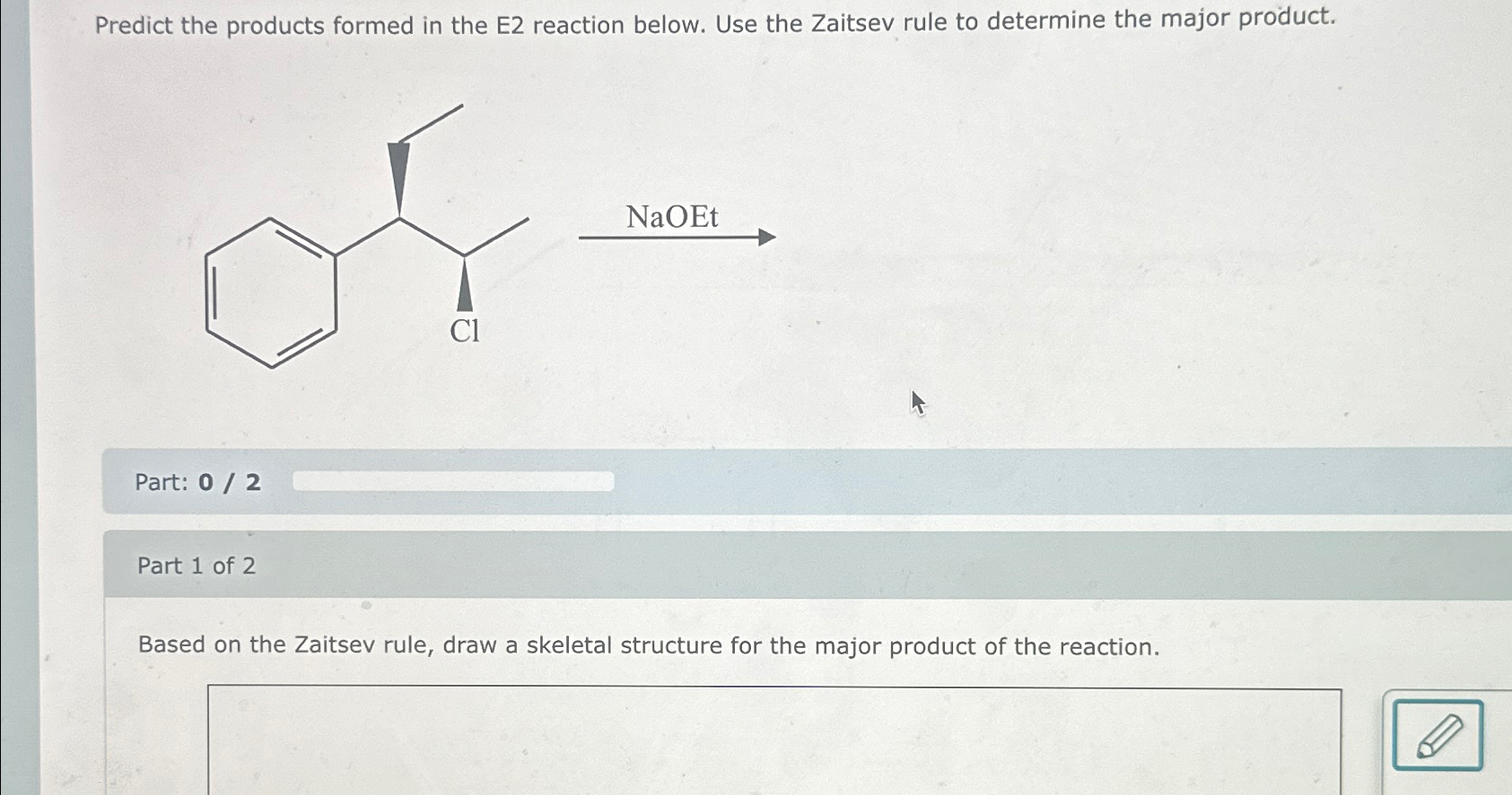 Solved Predict the products formed in the E2 ﻿reaction | Chegg.com