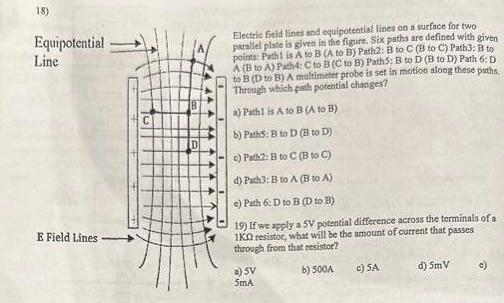 Solved Electrie field lines and equipotential lines on a | Chegg.com
