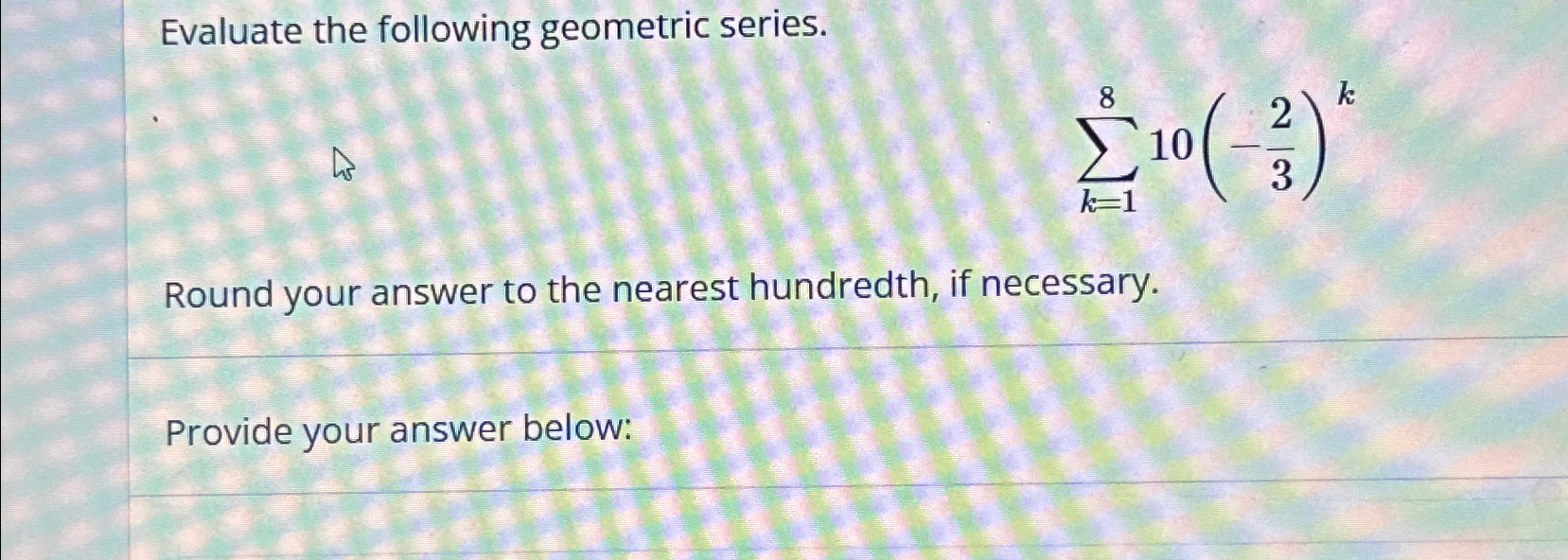 Solved Evaluate the following geometric | Chegg.com