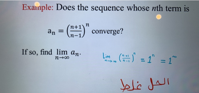 Solved Example: Does the sequence whose nth term is an = | Chegg.com